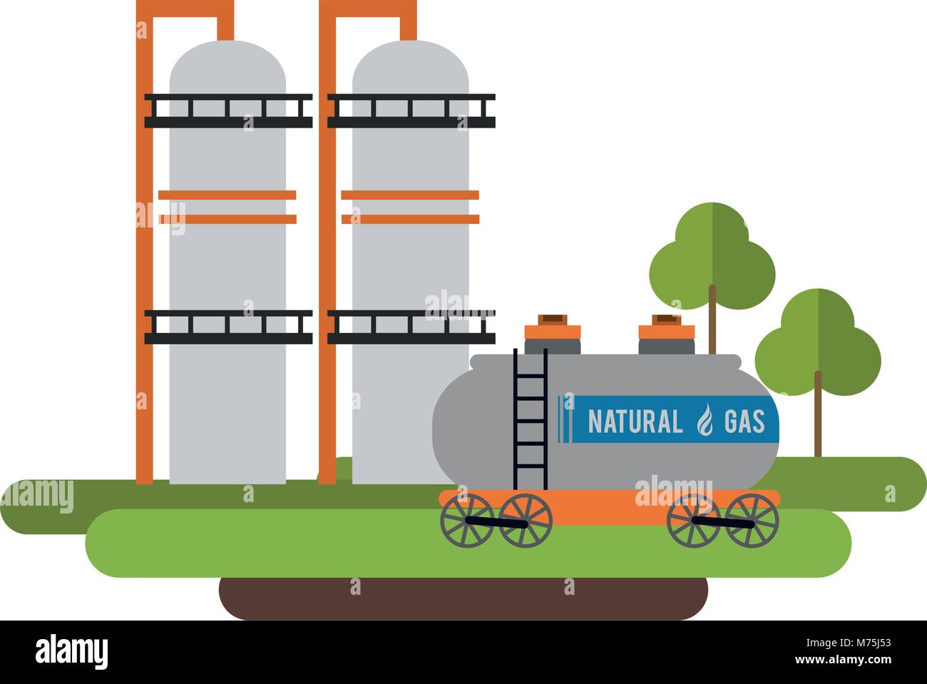 Natural gas factory vector illustration graphic design Stock Vector ...