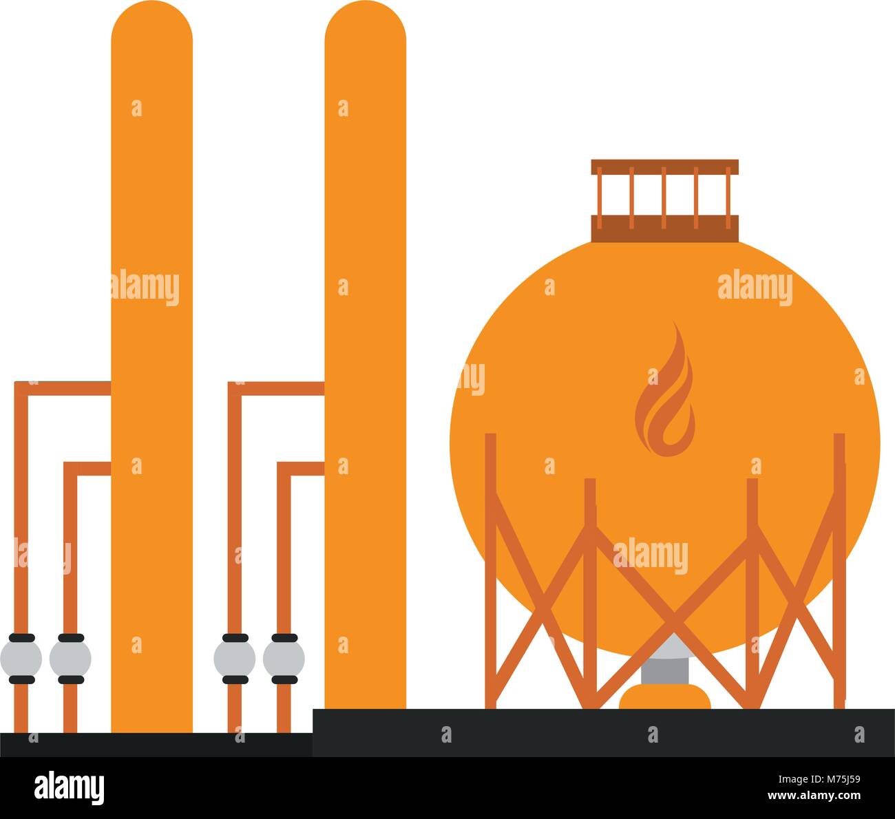 Natural gas factory vector illustration graphic design Stock Vector ...
