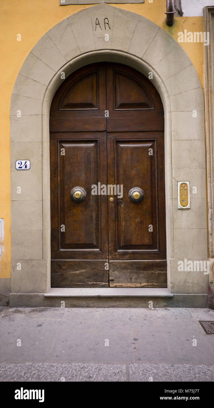 Door on a city street in Florence, Italy Stock Photo - Alamy