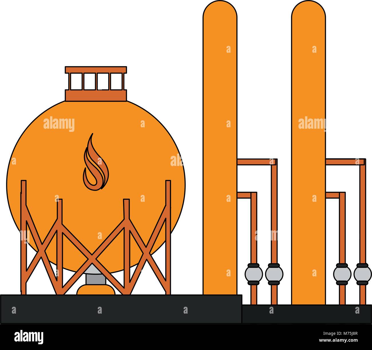 Natural gas factory vector illustration graphic design Stock Vector ...