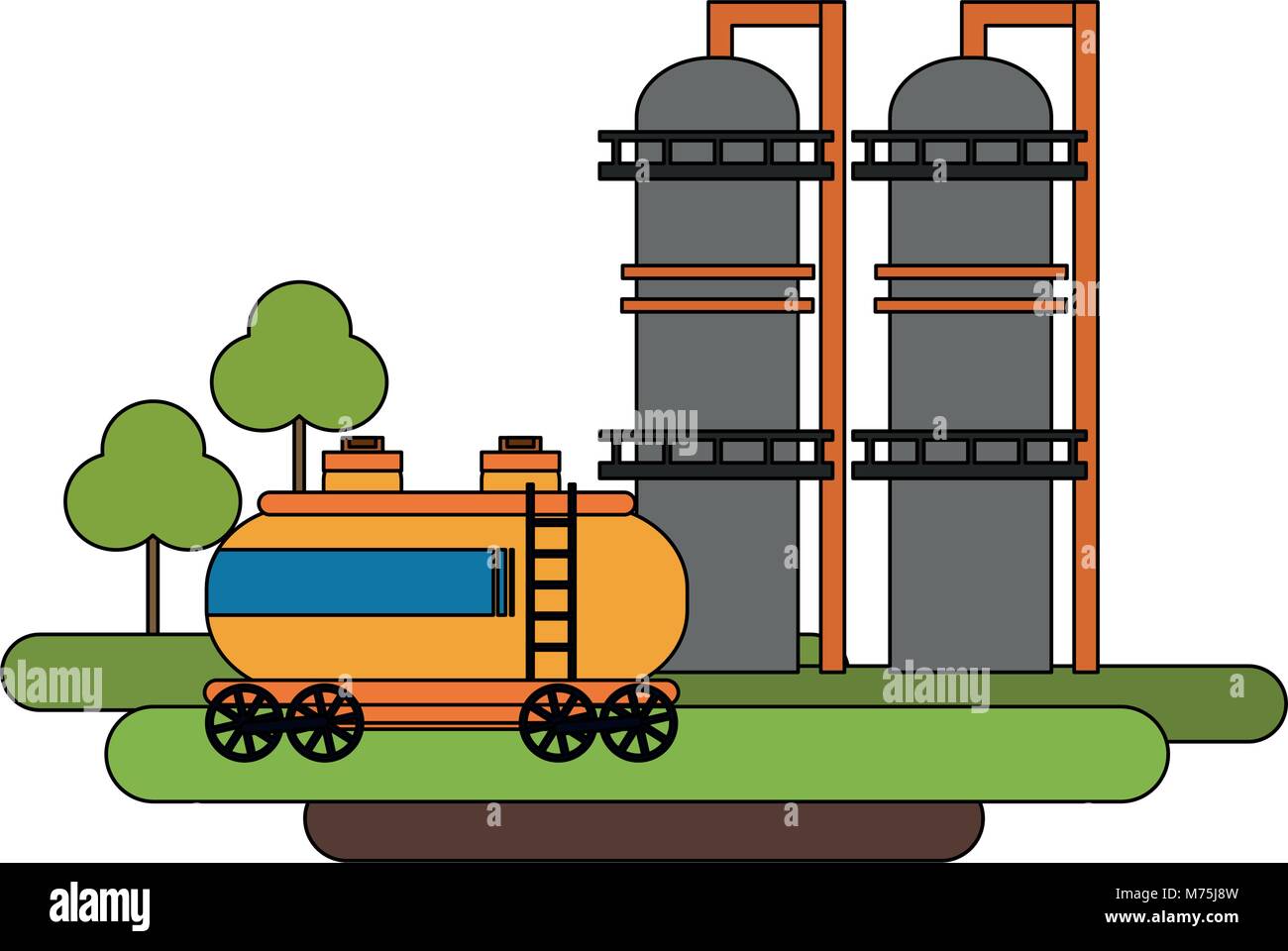 Natural gas factory vector illustration graphic design Stock Vector ...