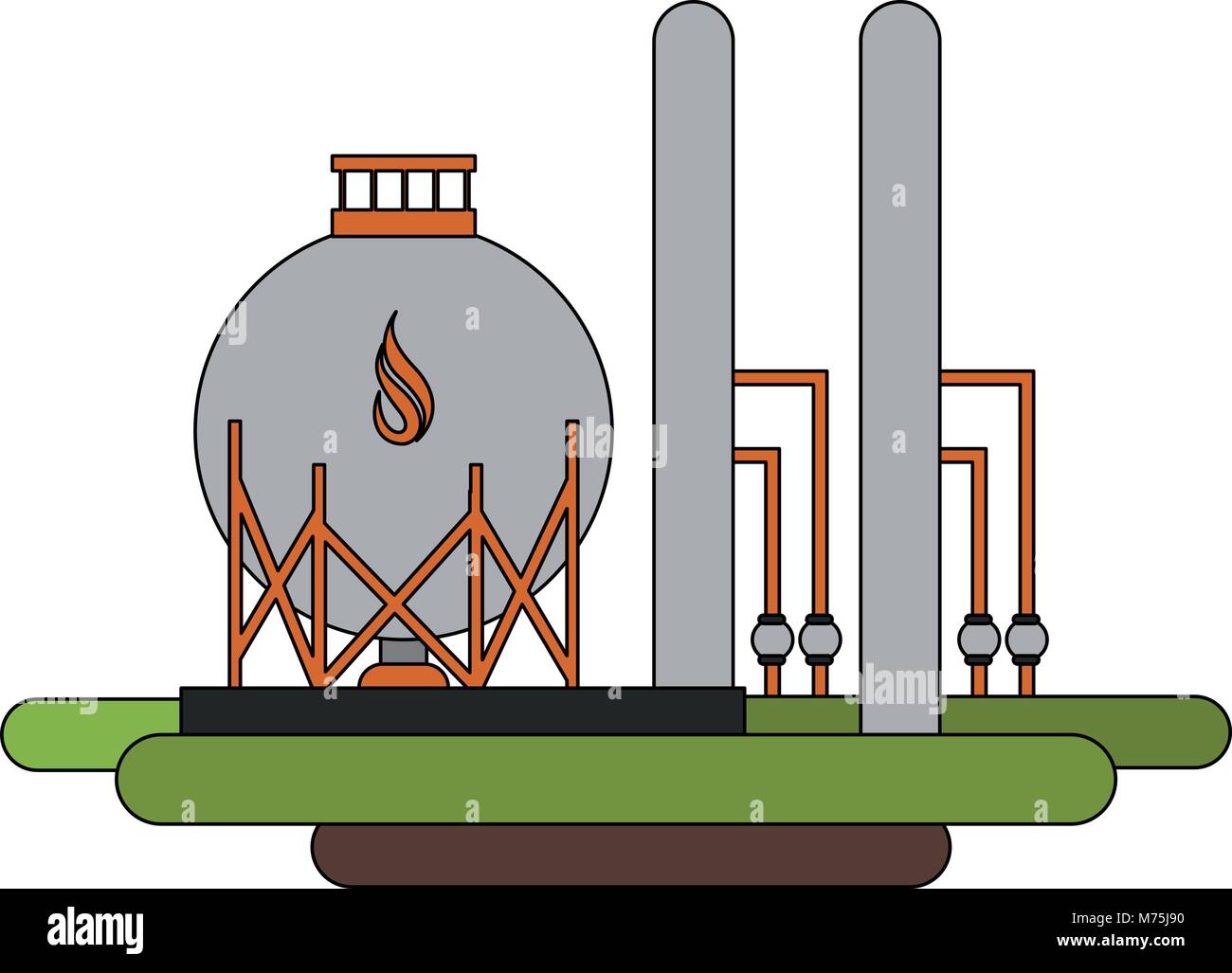 Natural gas factory vector illustration graphic design Stock Vector ...
