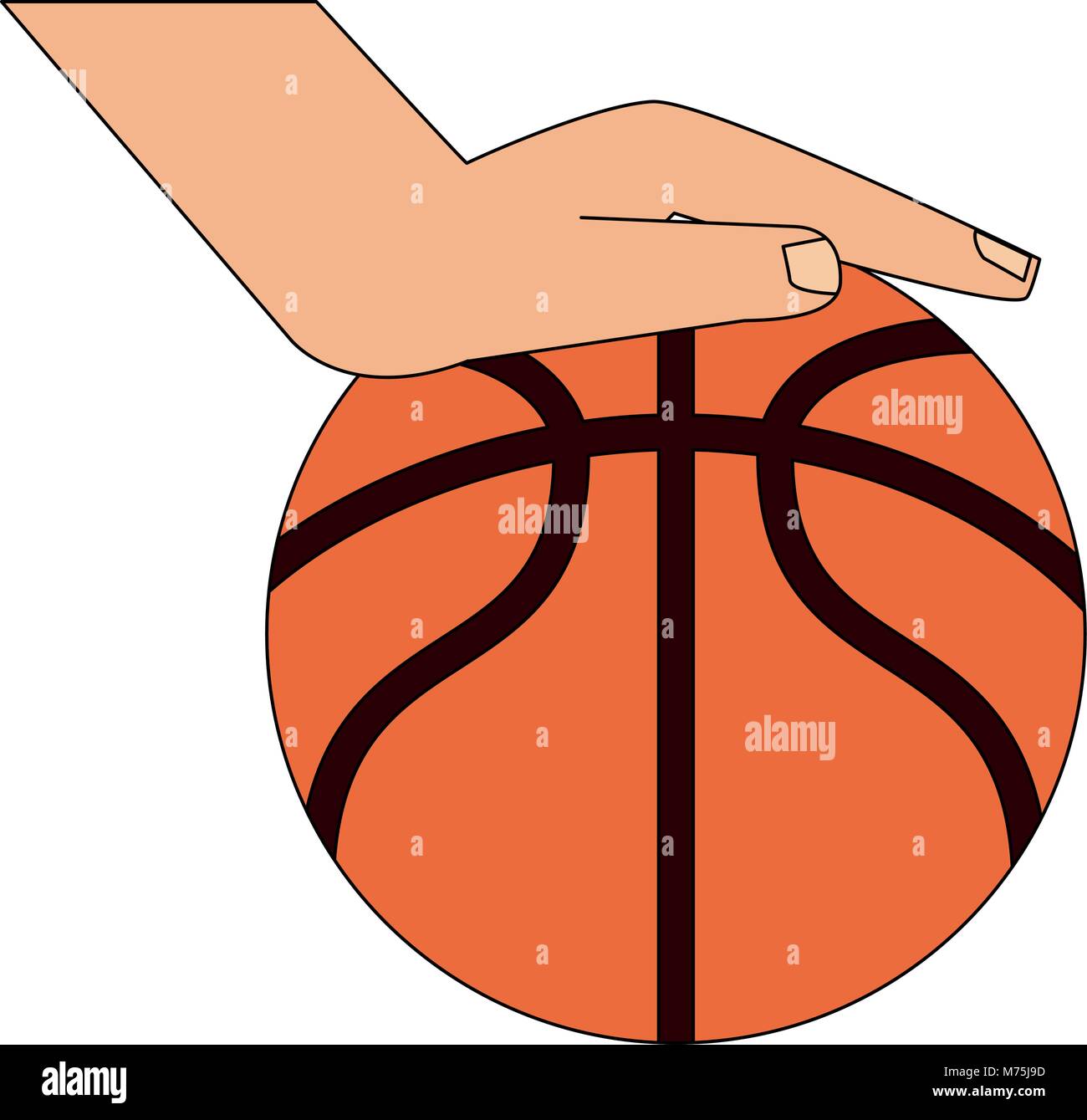 Hand with basketball ball vector illustration graphic design Stock ...