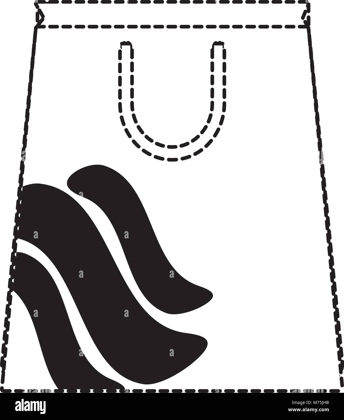 shopping bag with black stripes design sticker over white background ...