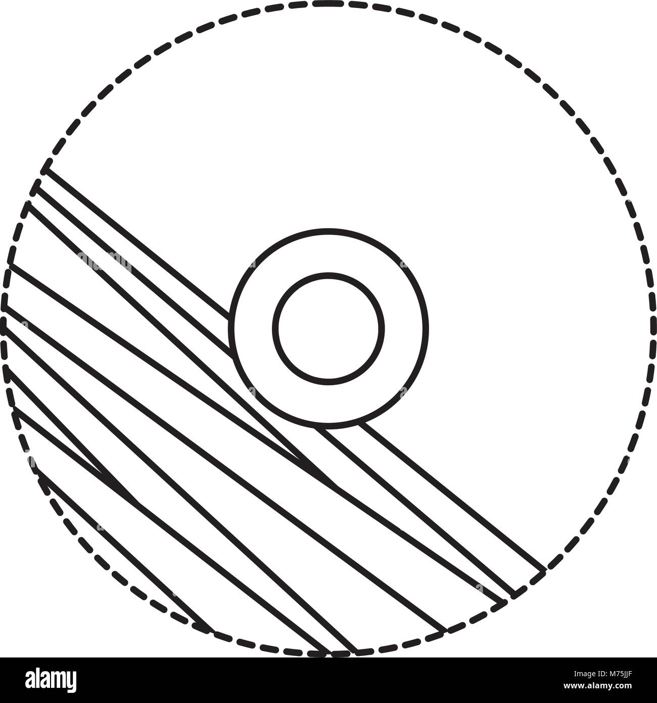 uncolored CD with stripes design sticker over white background vector ...