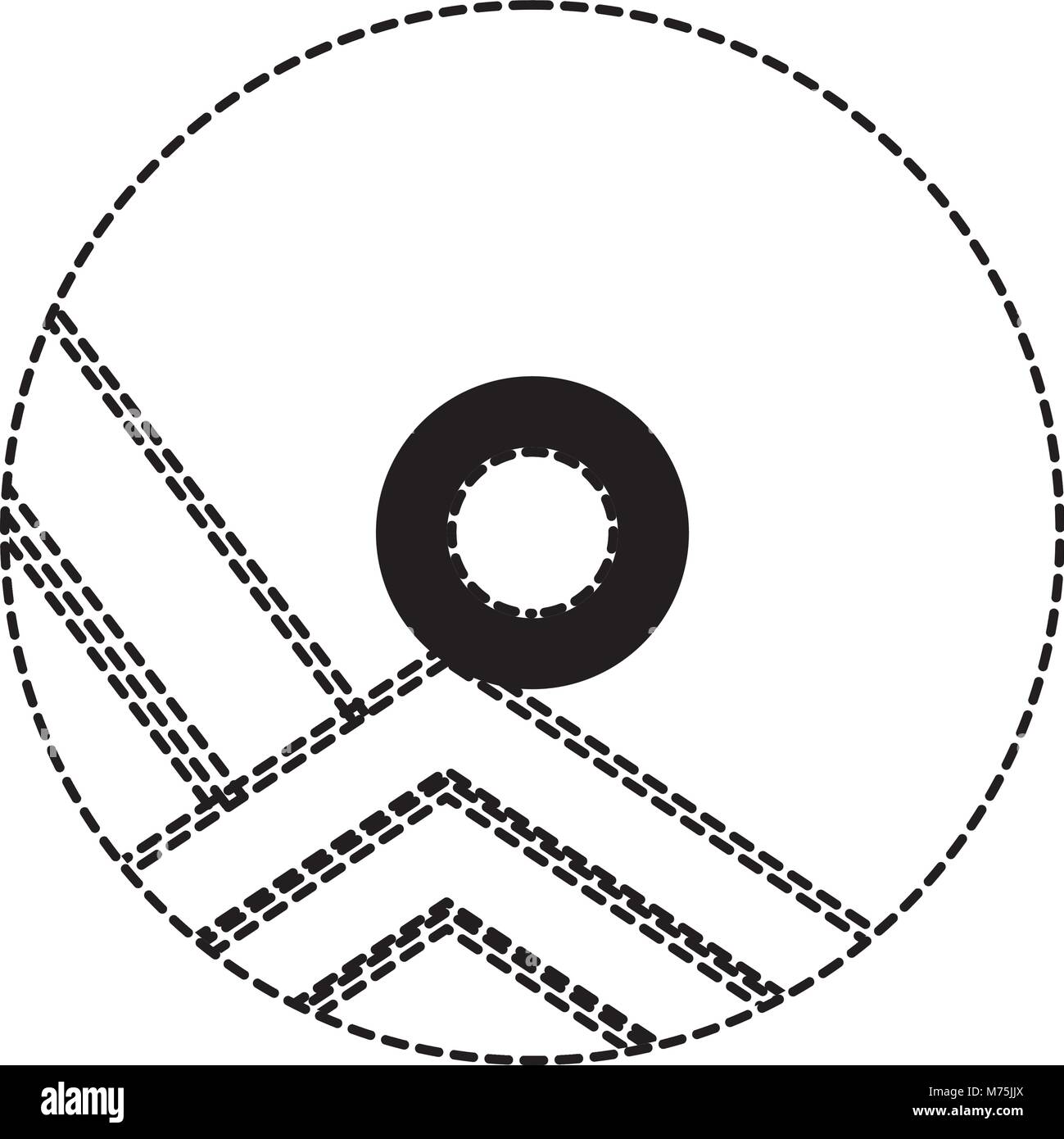 uncolored CD with stripes design sticker over white background vector ...