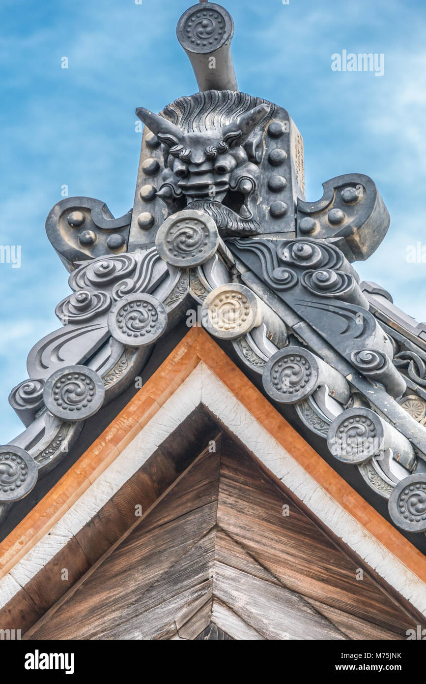 Onigawara Ogre goblin tile (鬼瓦) at Kiyomizu-dera Temple Complex (清水寺 ...
