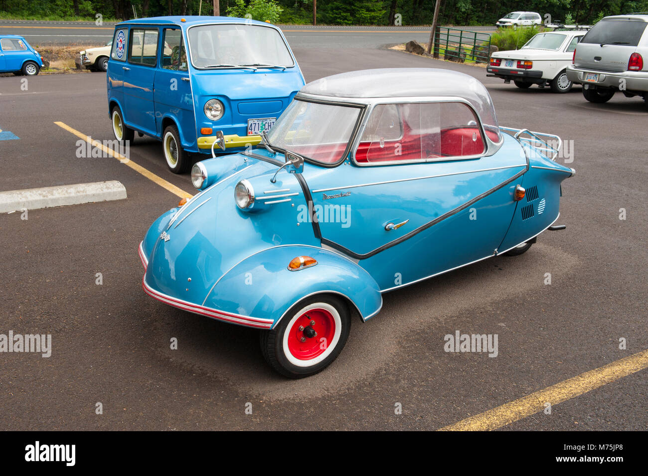 European microcar on an Oregon highway Stock Photo - Alamy