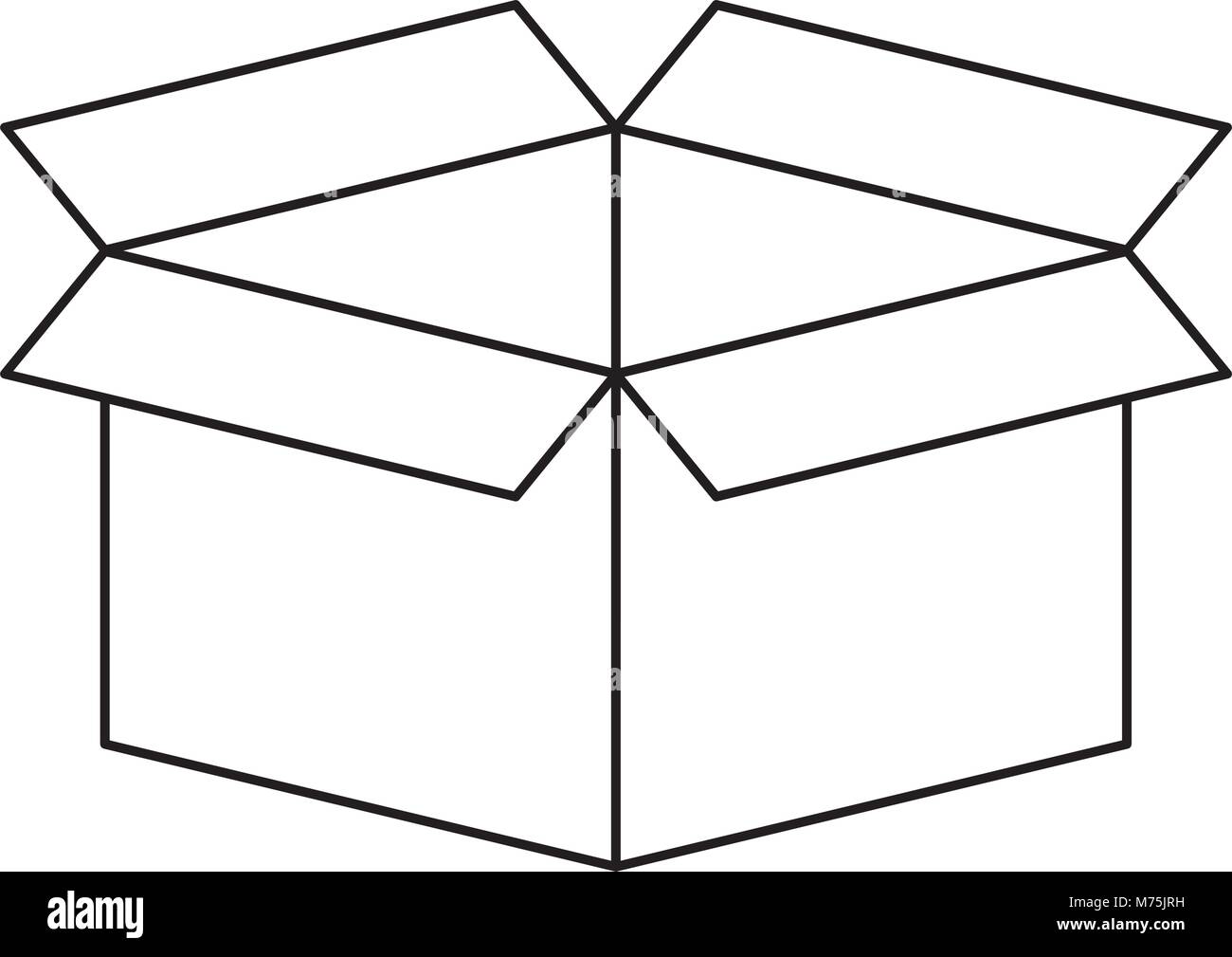 uncolored box with design over white background vector illustration ...