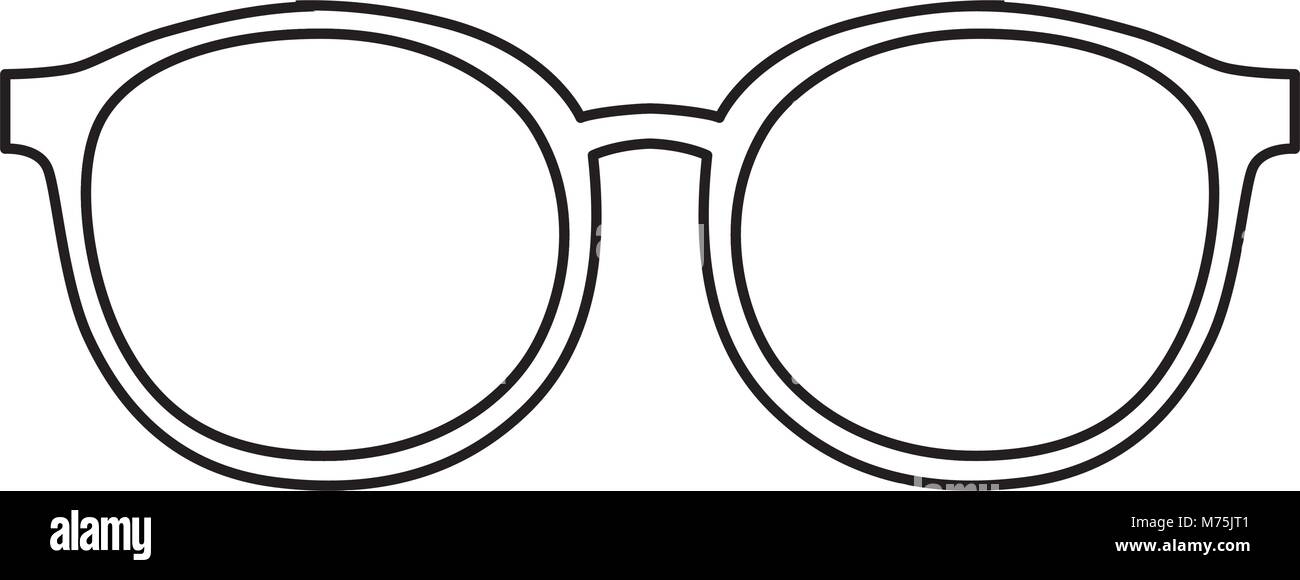 uncolored glasses over white background vector illustration Stock ...