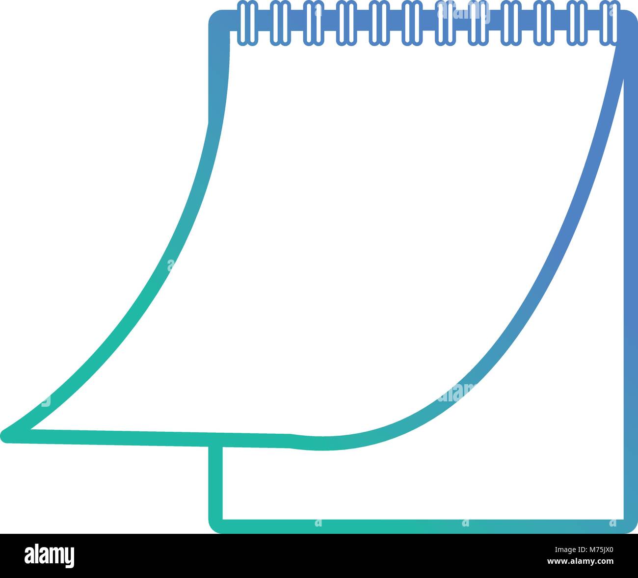 flat line blue notepad over white background vector illustration Stock ...