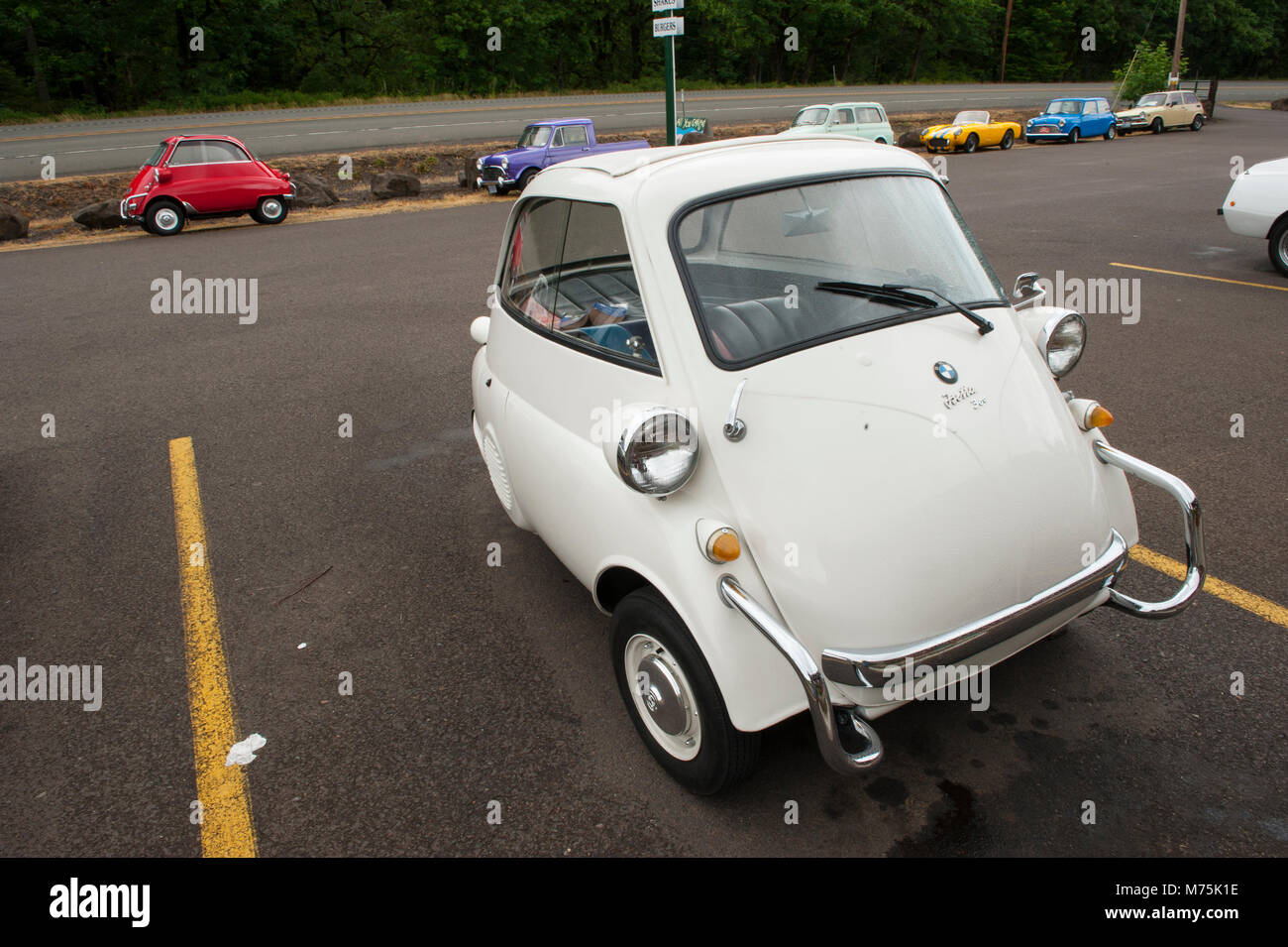 European microcar on an Oregon highway Stock Photo - Alamy