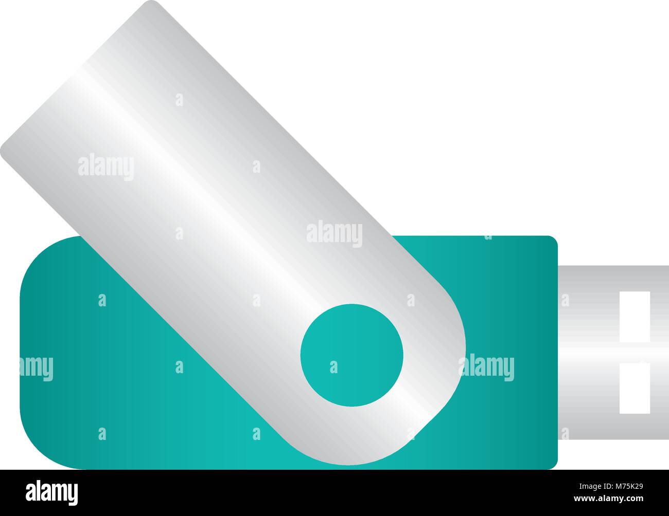 Teal USB over white background vector illustration Stock Vector Image ...