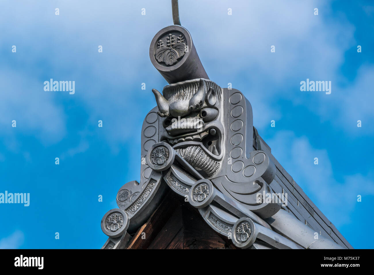 Onigawara (Goblin Ogre Tile) Detail of Rokuon-ji, commonly known as the ...