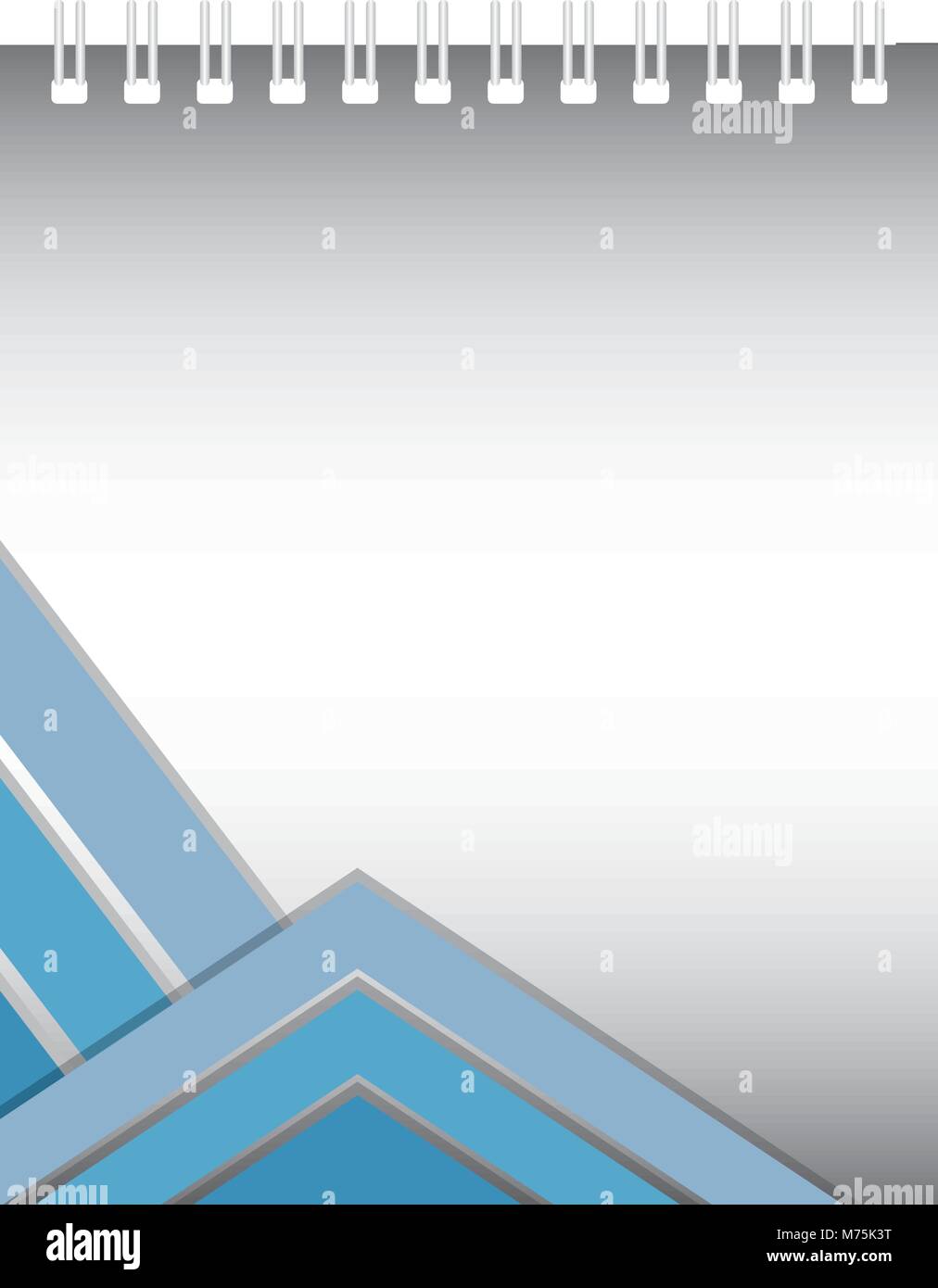 notepad with blue lines design over white background vector ...