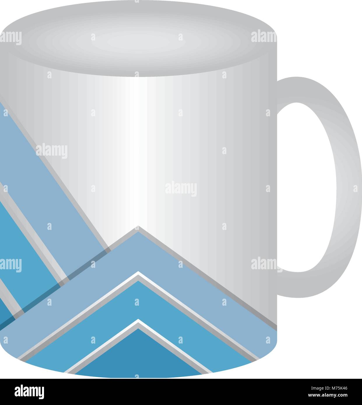 mug with blue stripes design over white background vector illustration ...