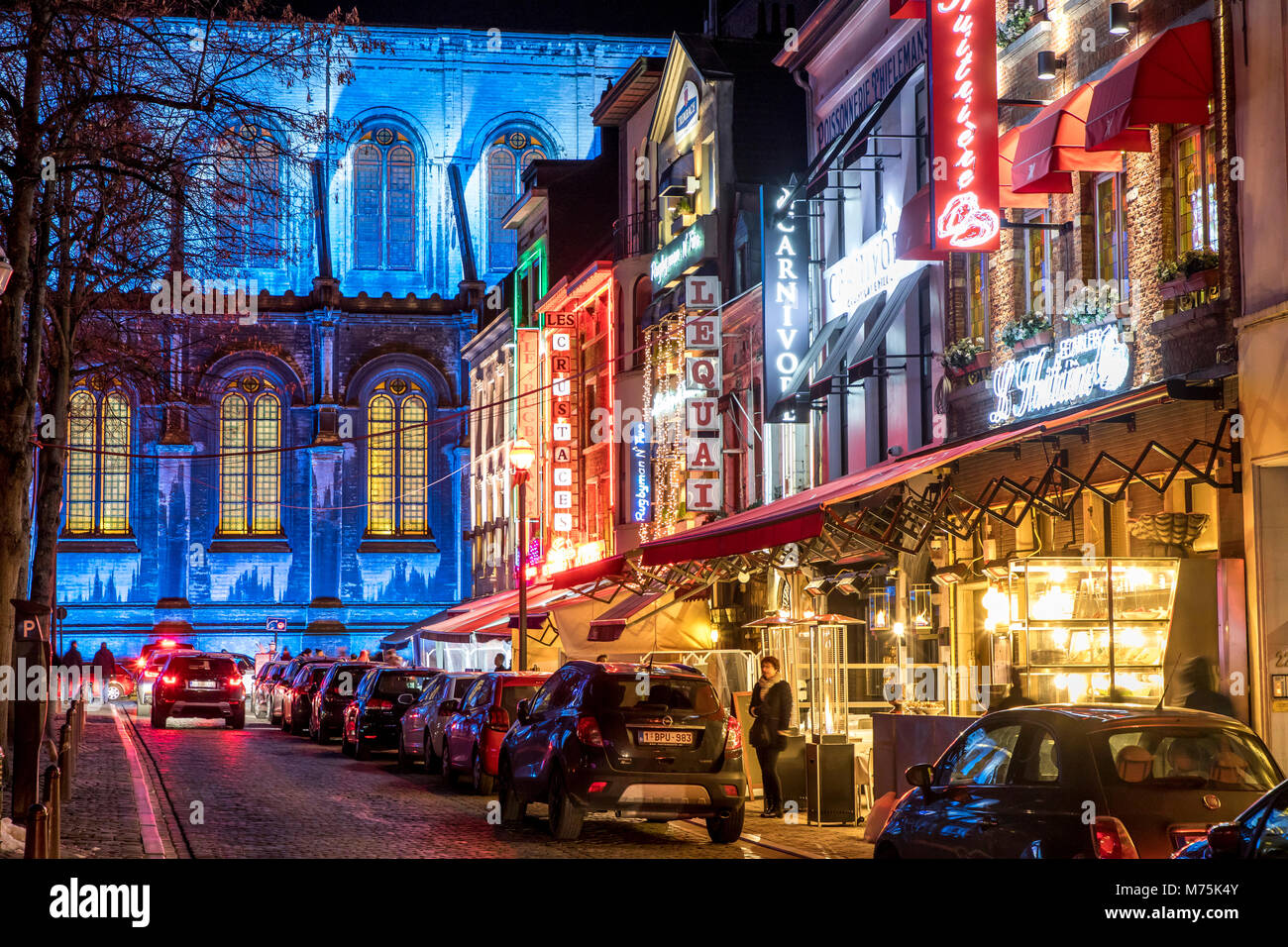 Place Sainte-Catherine, church, restaurants, trendy district, Brussels ...