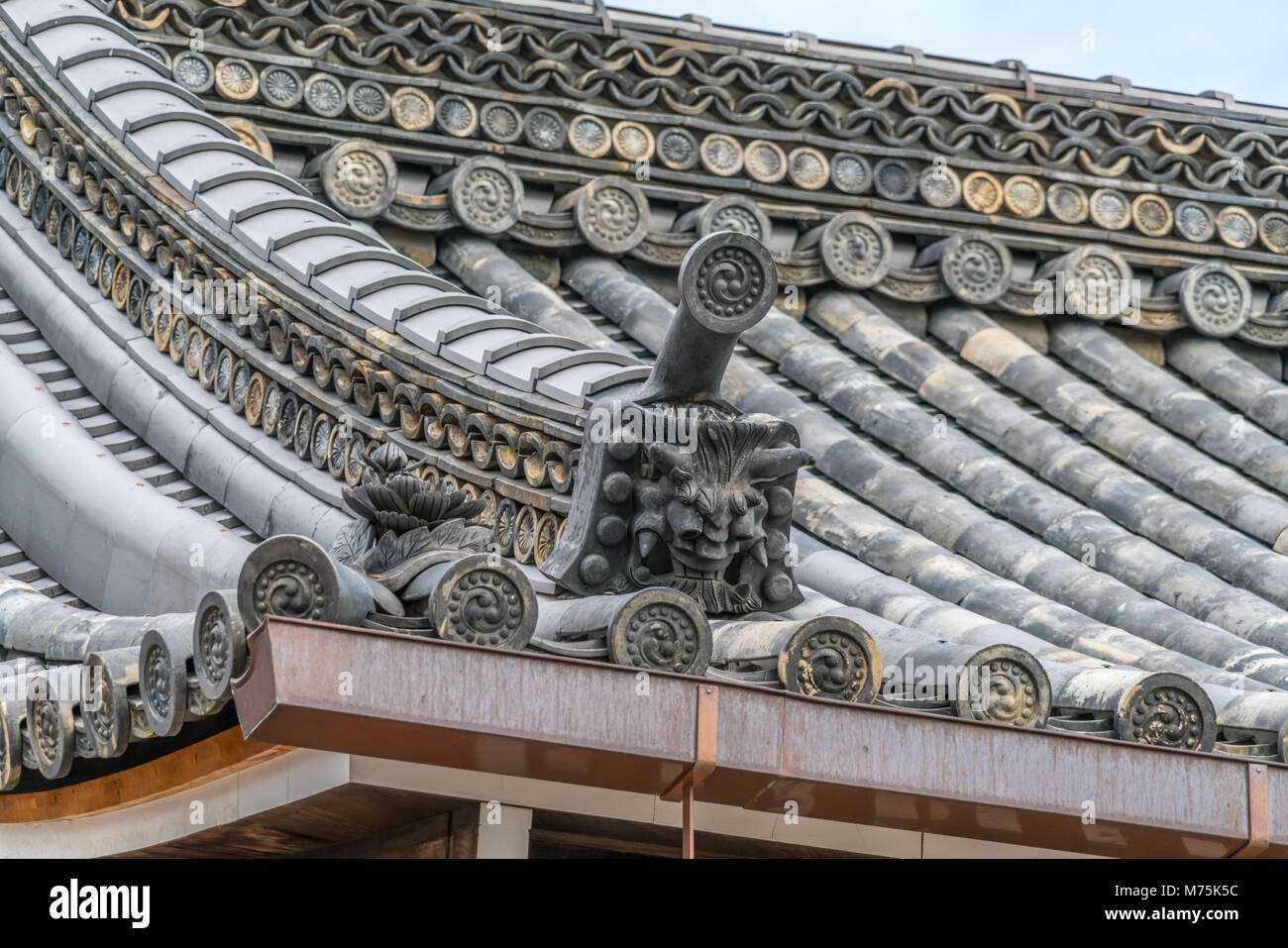 Onigawara Ogre goblin tile (鬼瓦) at Kiyomizu-dera Temple Complex (清水寺 ...
