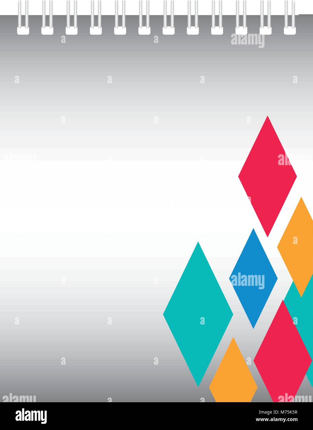 notepad with diamonds design over white background vector illustration ...