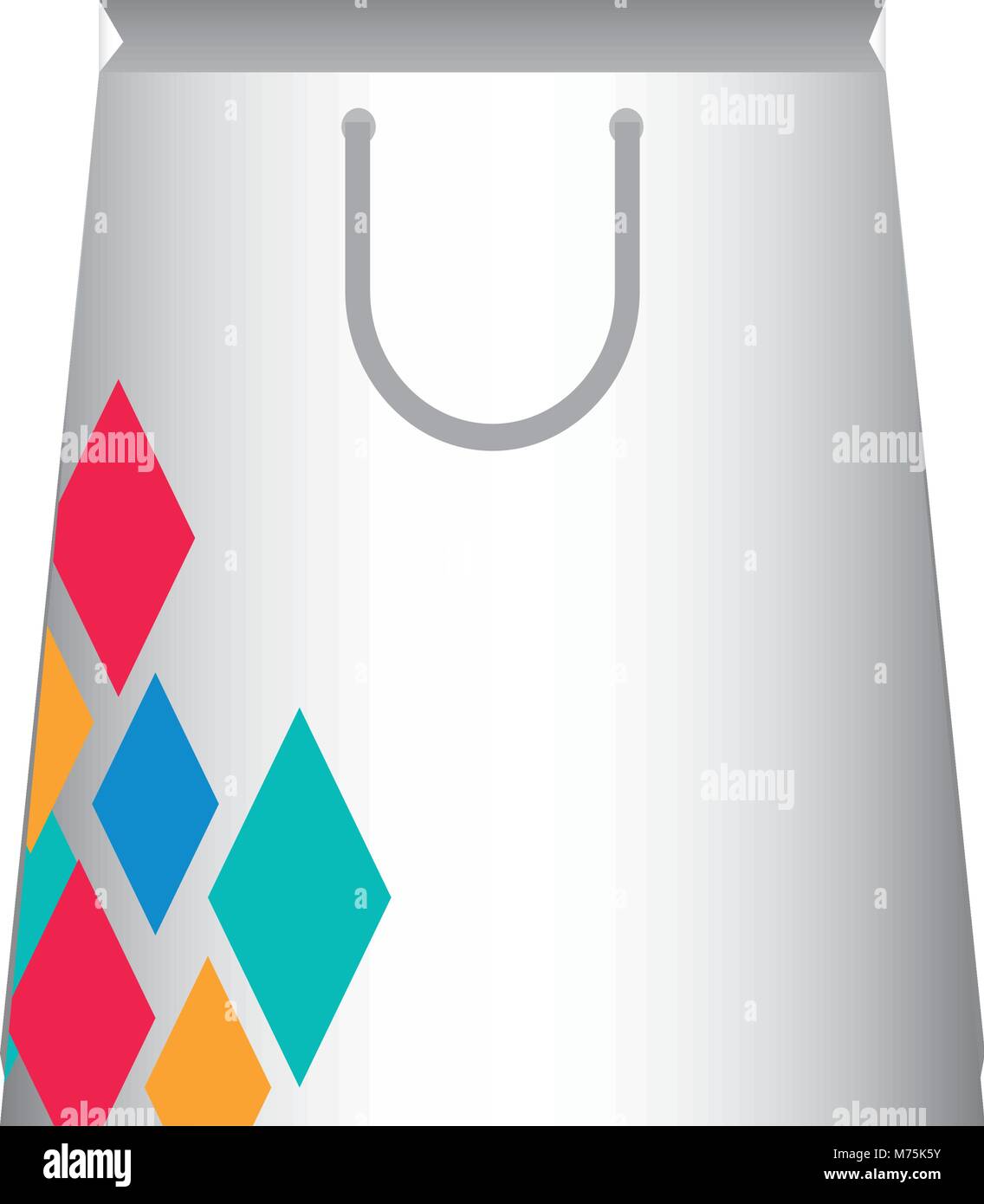 shopping bag with diamonds design over white background vector ...