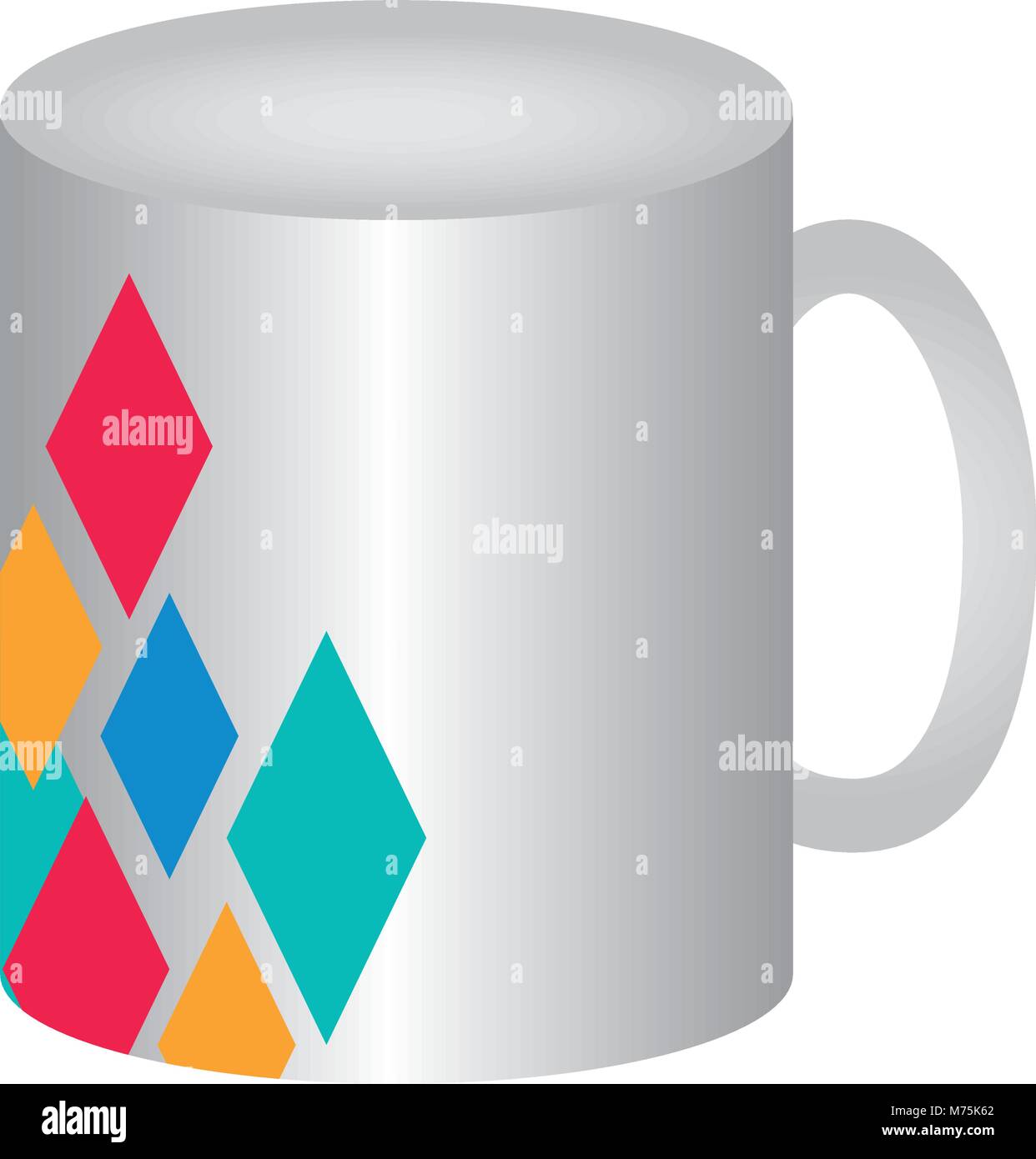 mug with diamonds design over white background vector illustration ...
