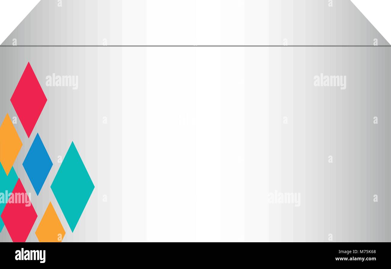 box with colorful diamonds design over white background vector ...