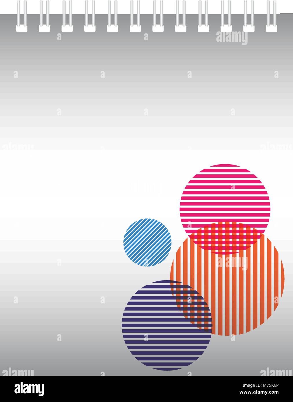notepad with circles design over white background vector illustration ...