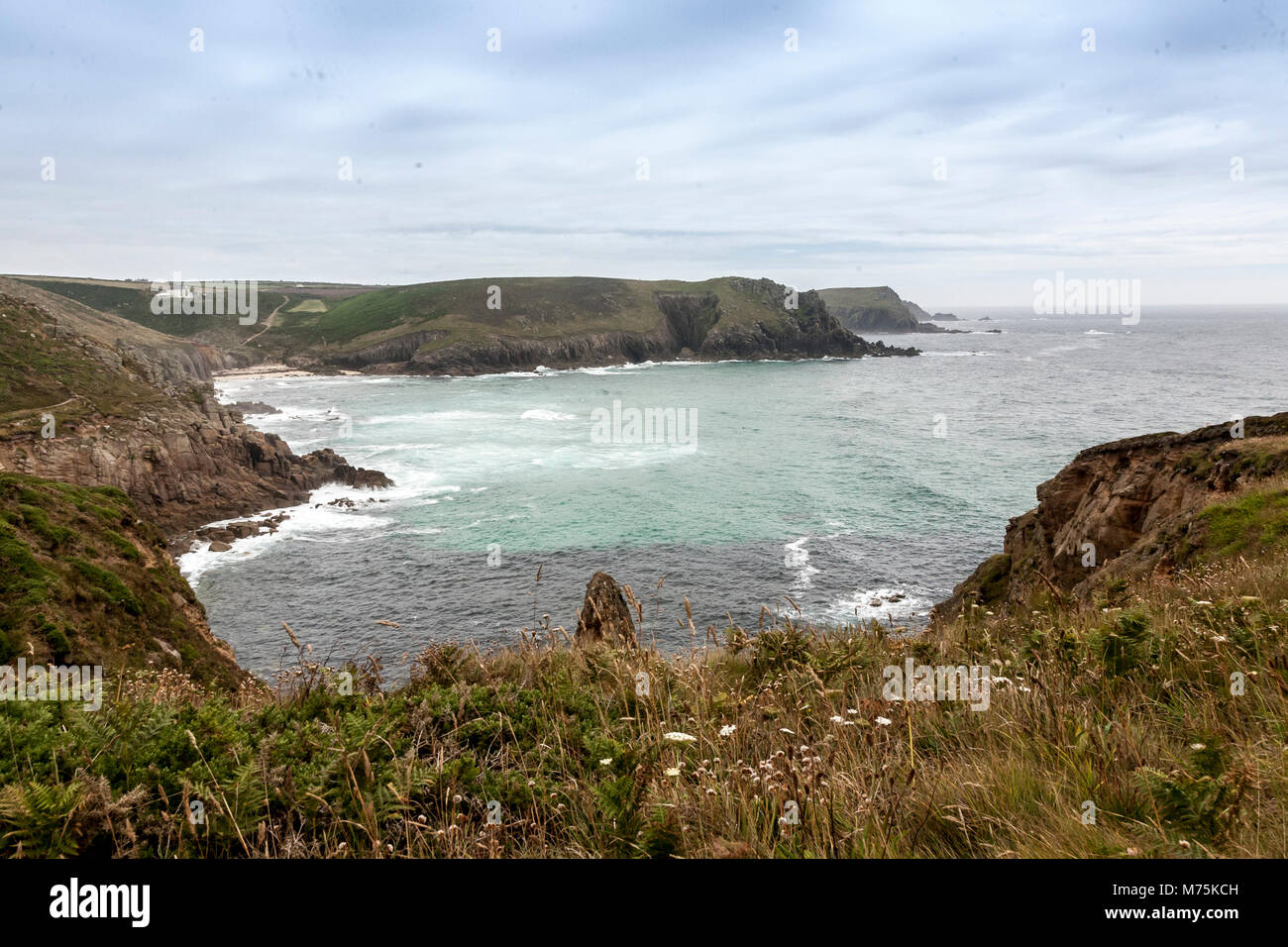 Cornwall hills on the coast by the Celtic Sea Stock Photo - Alamy