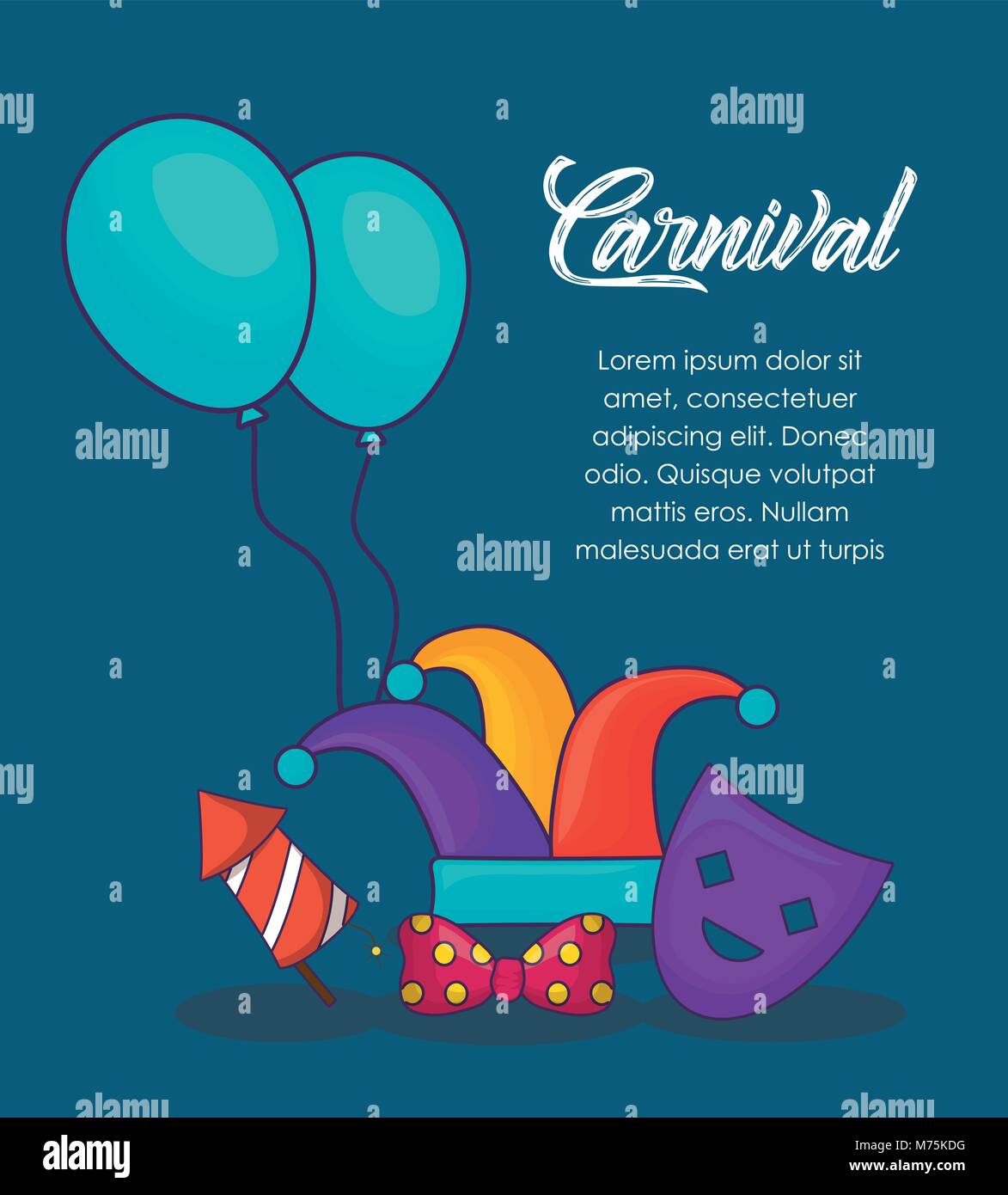Circus carnival infographic with balloons and related icons over blue ...