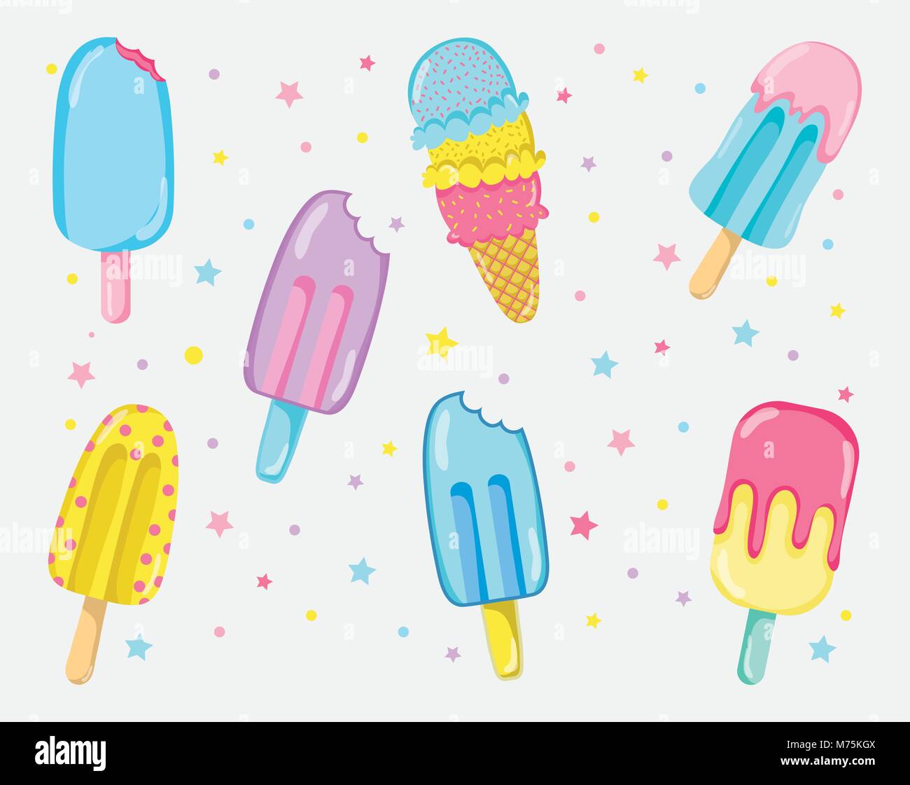 Ice cream scoops collection Stock Vector Images - Alamy