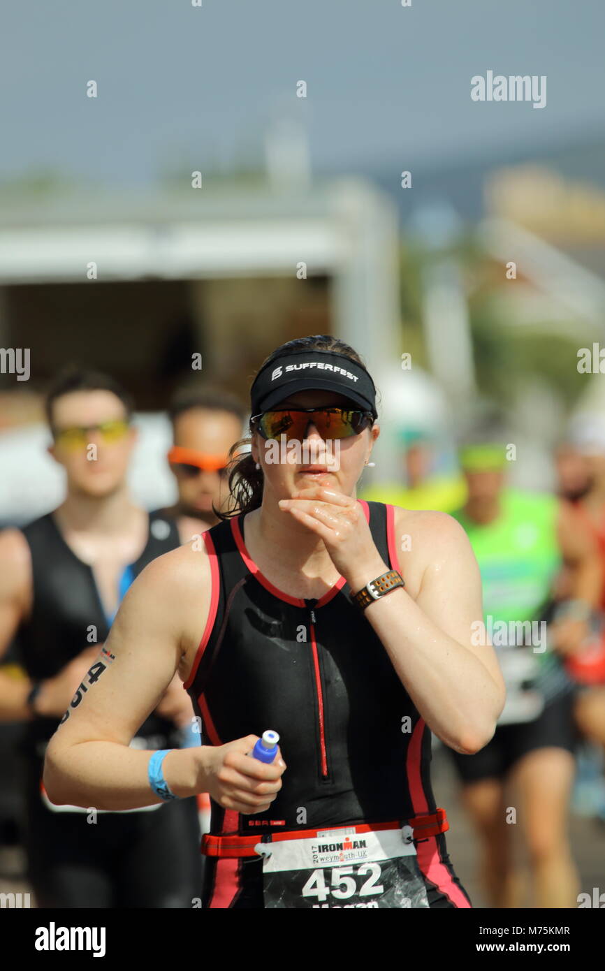 Half marathon stage of Weymouth ironman triathlon 2017 Stock Photo - Alamy