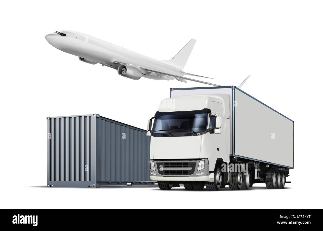 conceptual collage from the isolated transport objects, cargo delivery ...