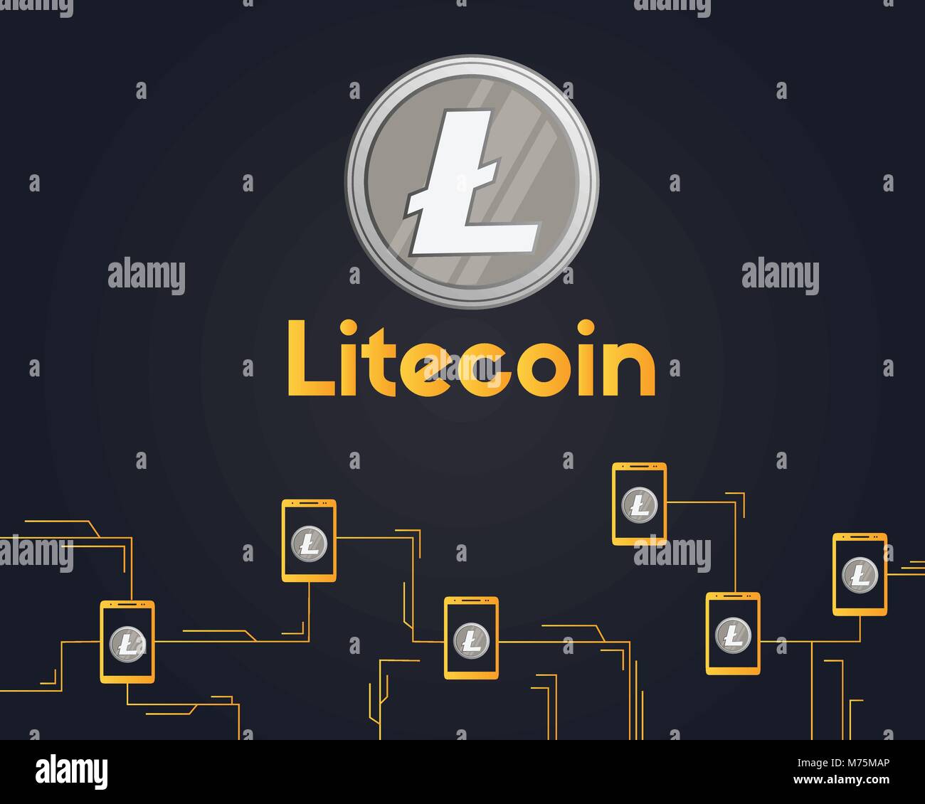 Blockchain litecoin networking technology background Stock Vector Image & Art - Alamy
