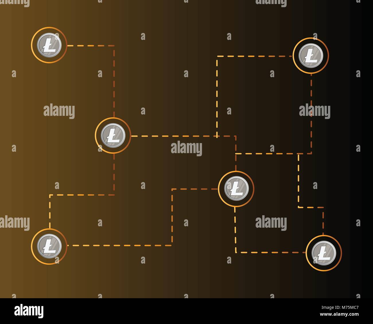 Blockchain litecoin network concept technology background Stock Vector ...