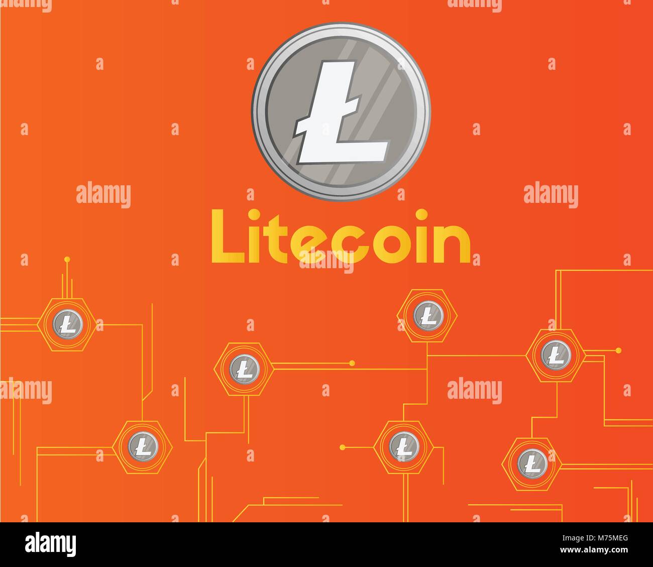 Blockchain litecoin technology circuit Stock Vector Images - Alamy