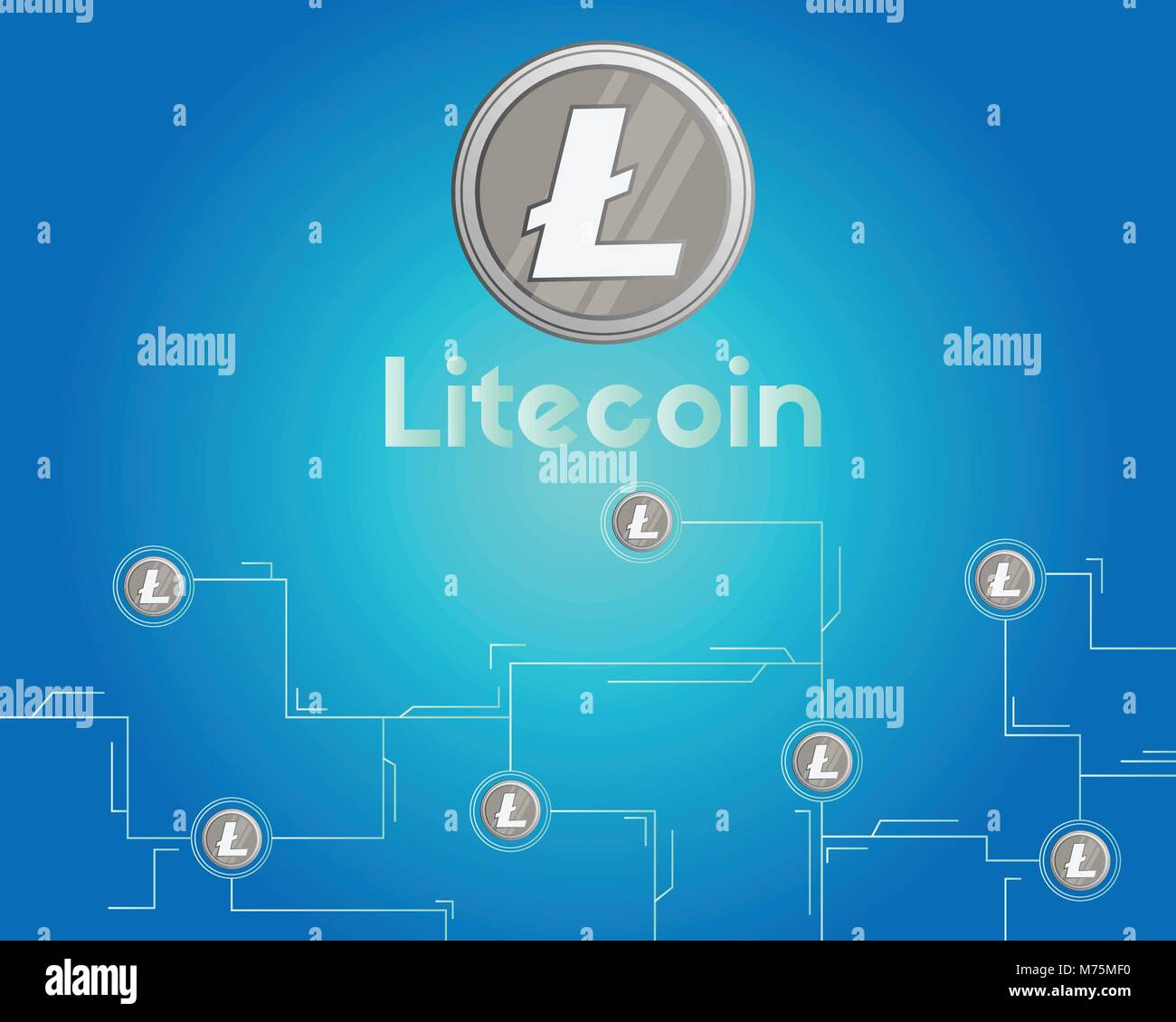 Blockchain litecoin circuit networking technology background Stock ...