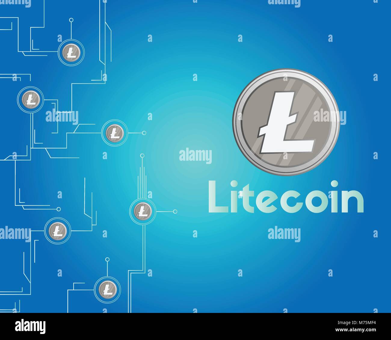 Blockchain litecoin circuit networking technology background Stock ...