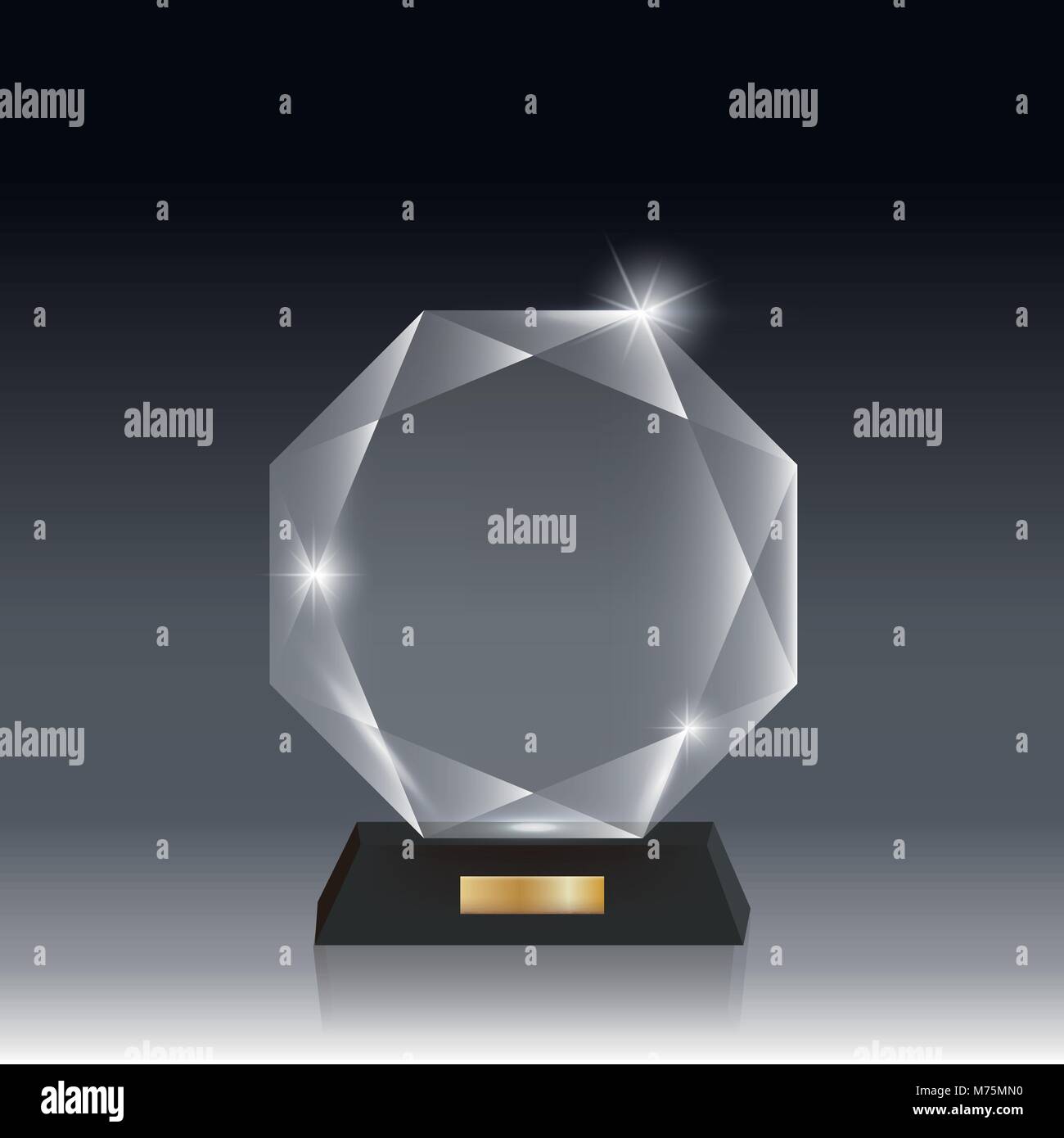 Transparent Realistic Blank Vector Acrylic Glass Trophy Award Stock ...