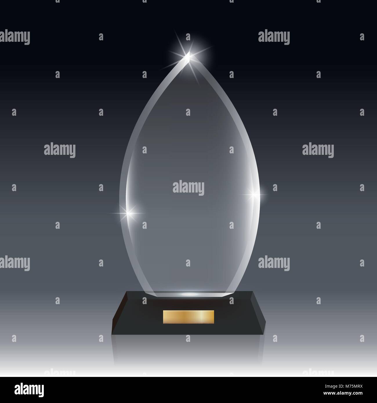 Transparent Realistic Blank Vector Acrylic Glass Trophy Award Stock ...