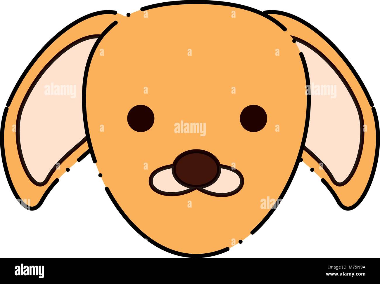 cute dog face icon over white background, colorful design vector ...