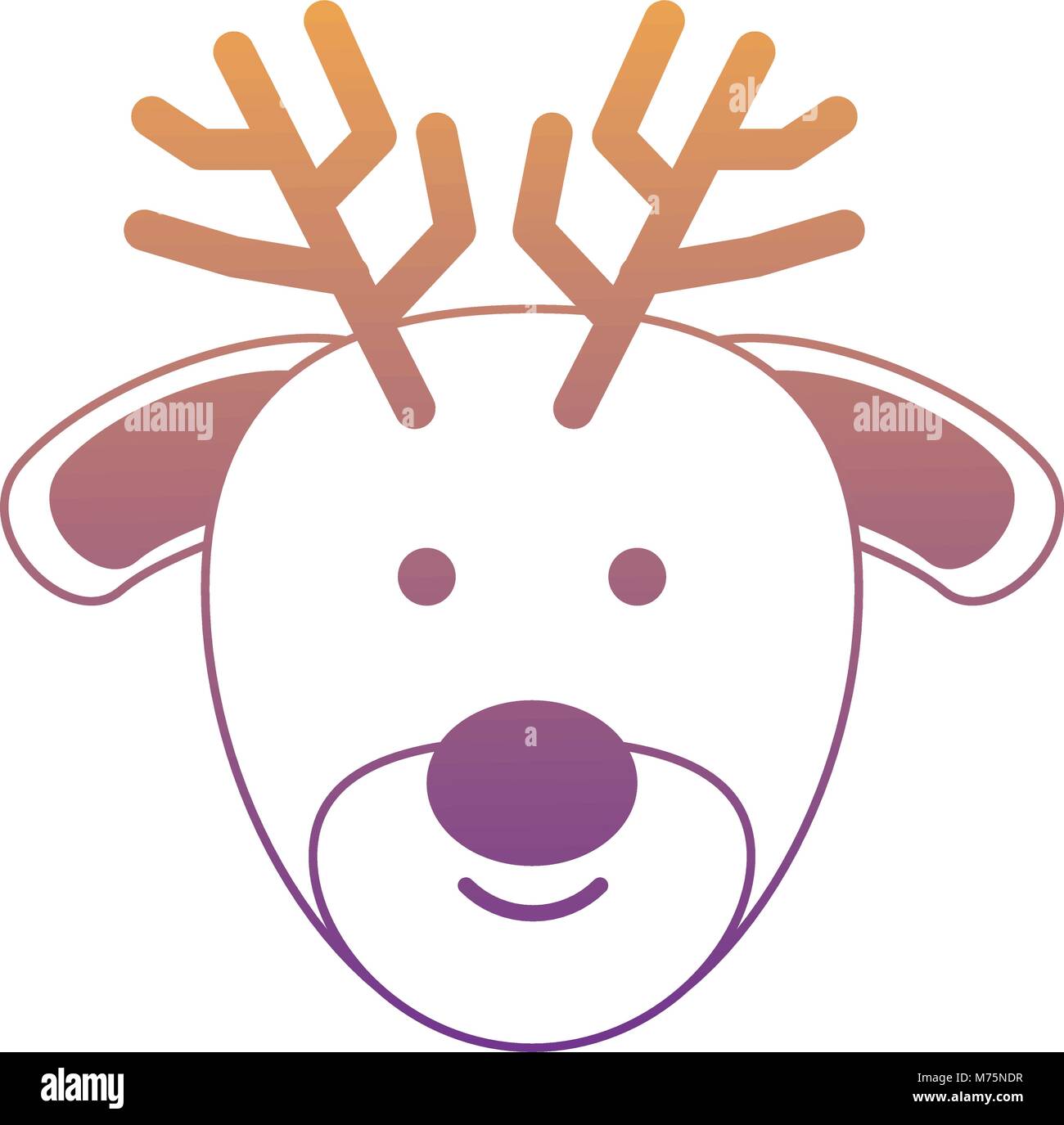 Cute reindeer icon over white background, colorful design. vector ...