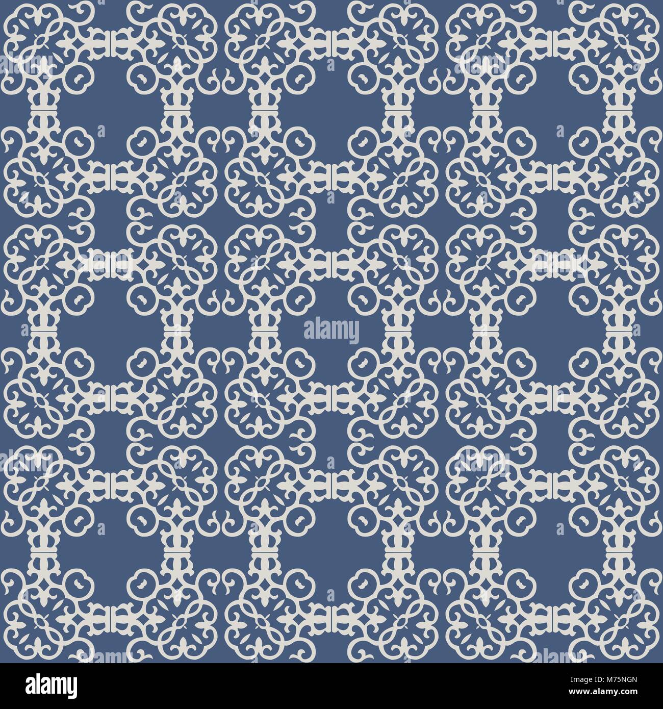 Vector damask seamless pattern background spiral vortex curve cross square frame Stock Vector ...