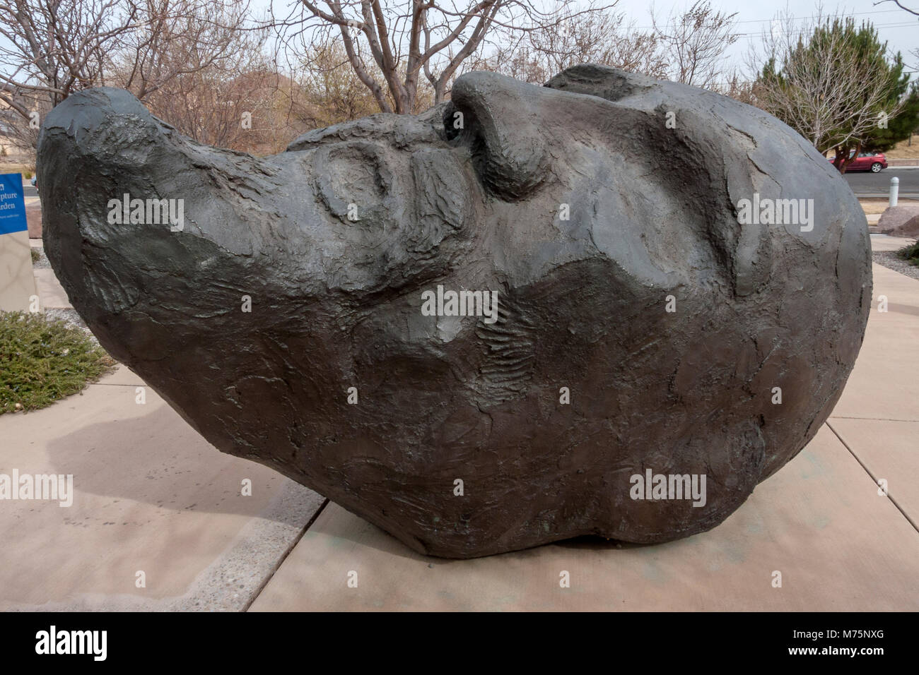 outdoor bronze sculpture "Cervantes," 1997 by Charles Strong Stock ...