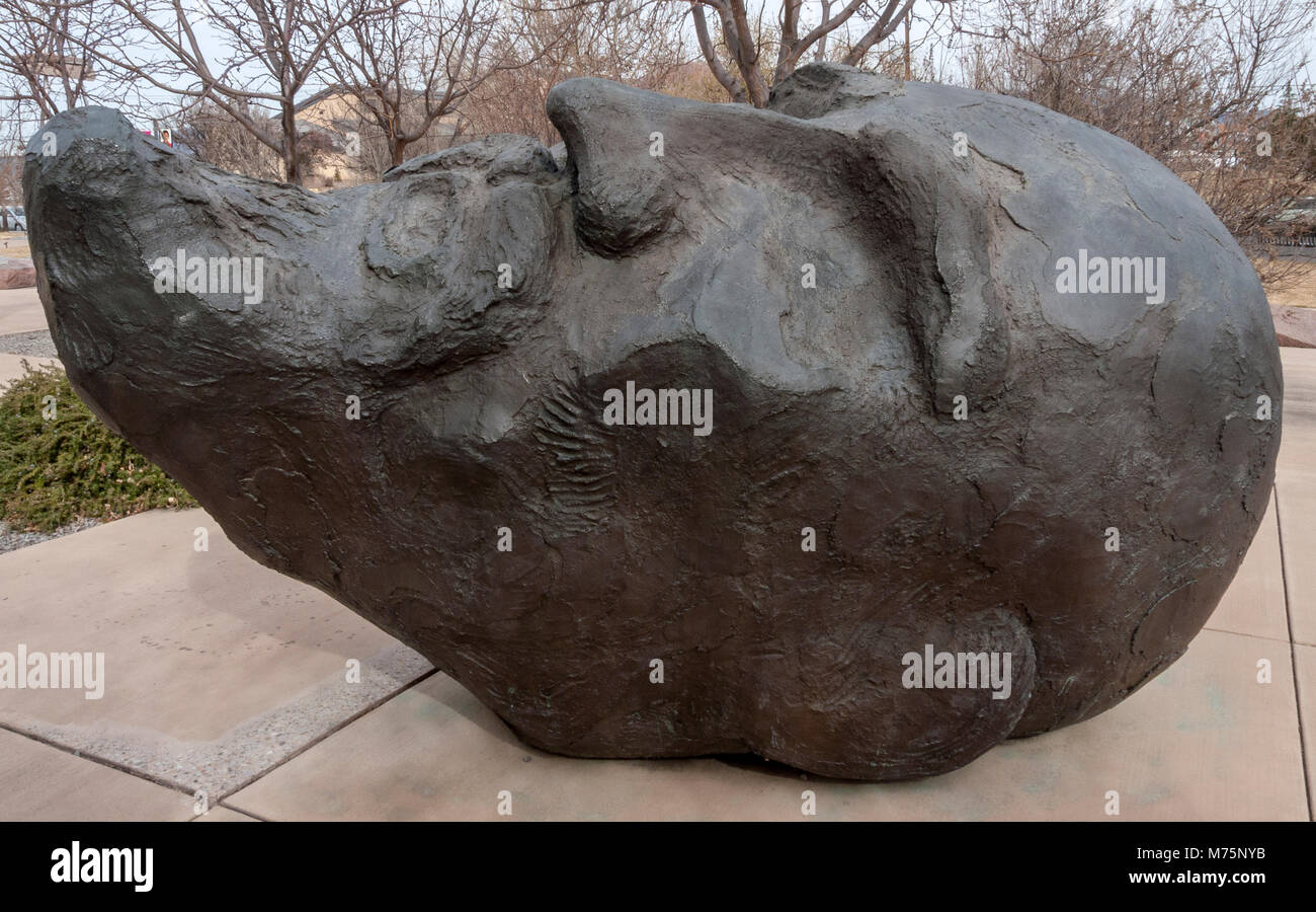 outdoor bronze sculpture "Cervantes," 1997 by Charles Strong Stock ...