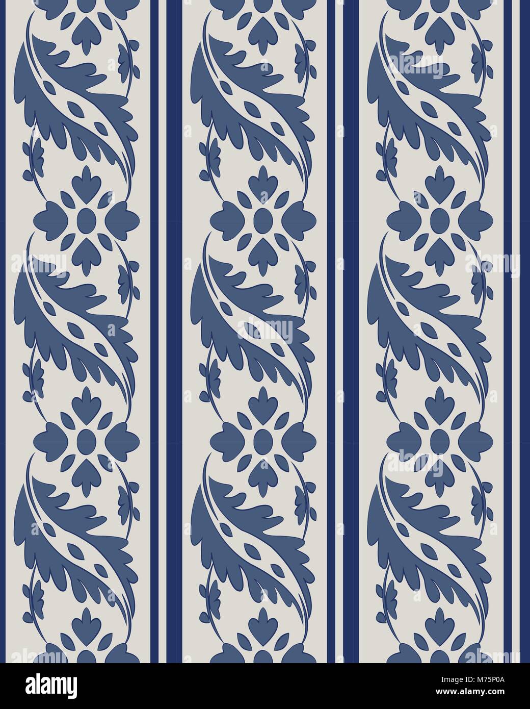 Blue Damask Border Clip Art