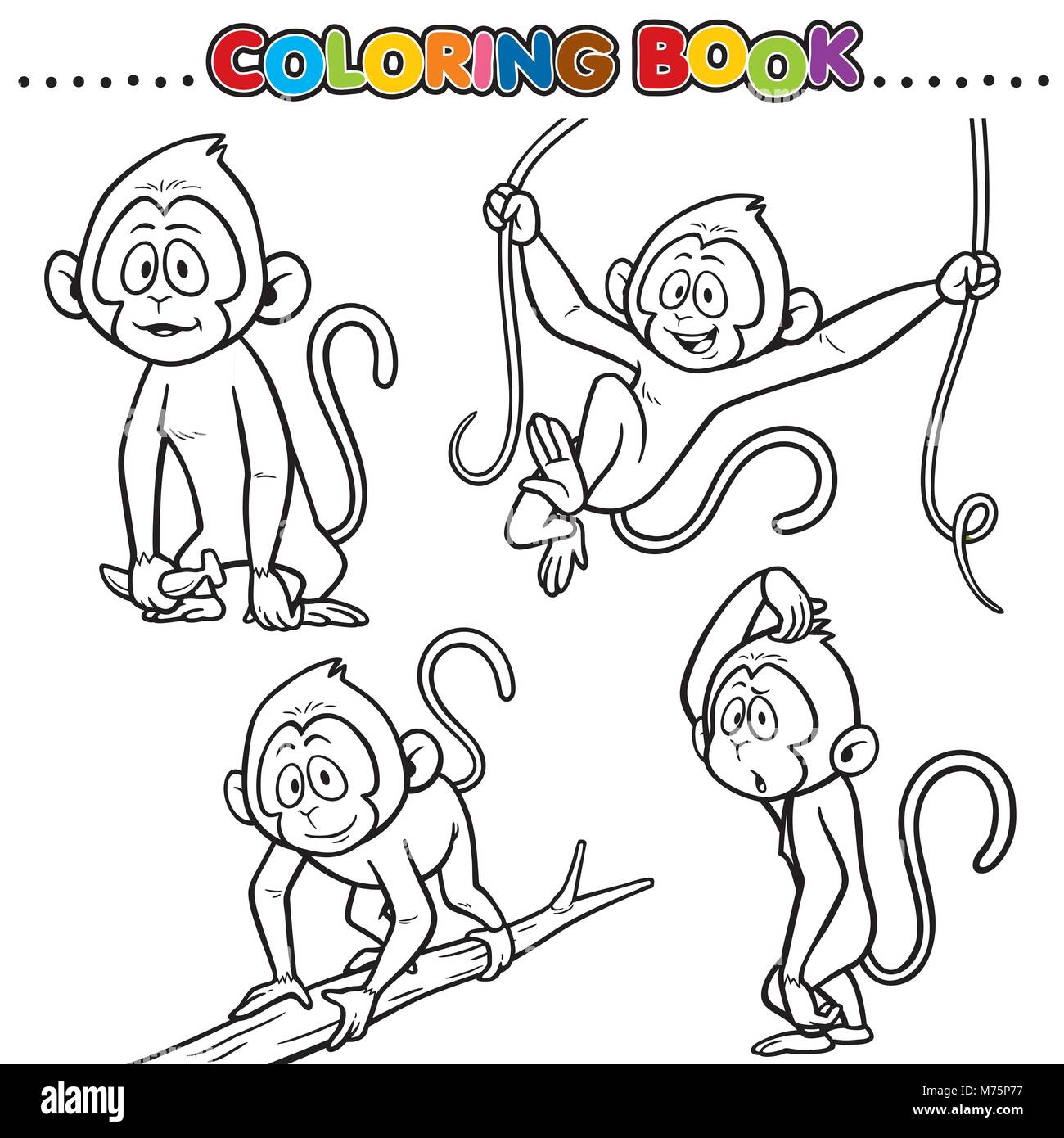 Illustration funny banana coloring book hi-res stock photography and ...