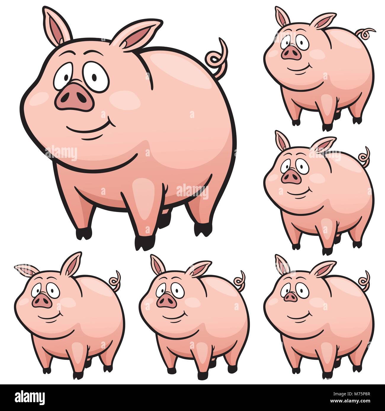 Vector Illustration of make the choice matching - Pig Stock Vector ...