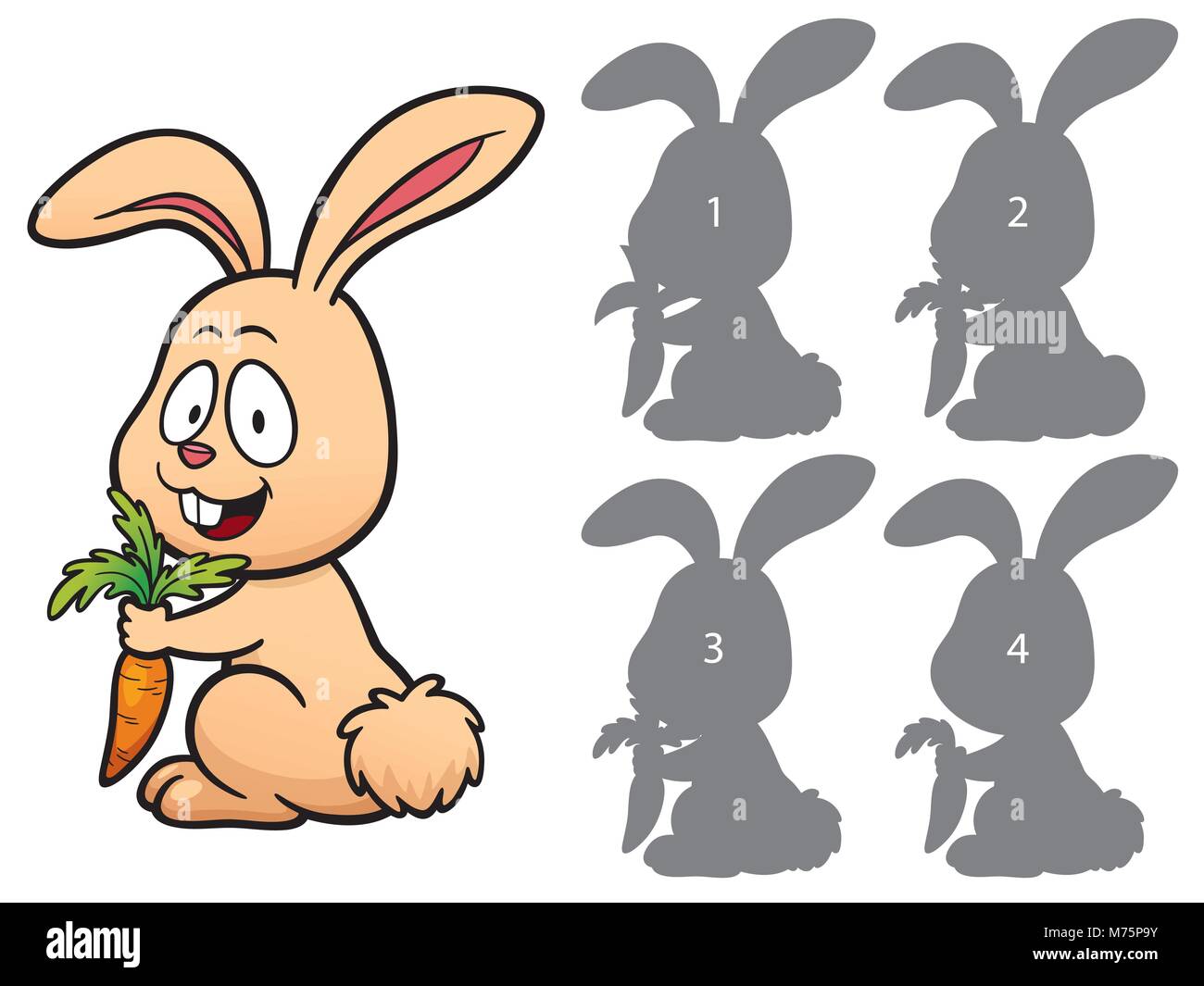 Cartoon illustration education shadow matching Cut Out Stock Images ...