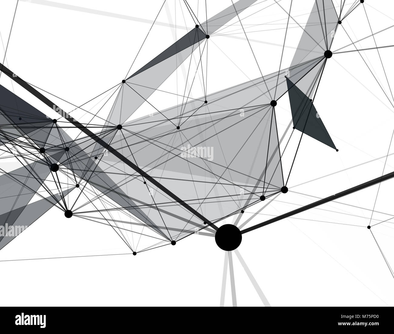 3D spatial connection, network data matrix, future technology, network ...