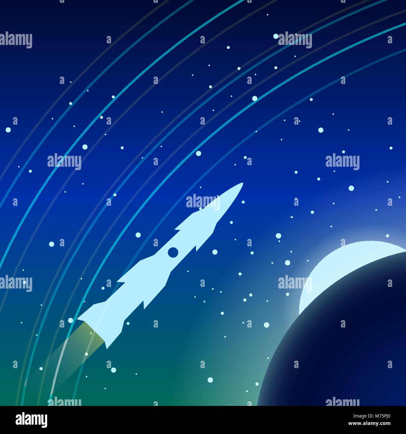 International Day of Human Space Flight. The rocket is flying in the ...